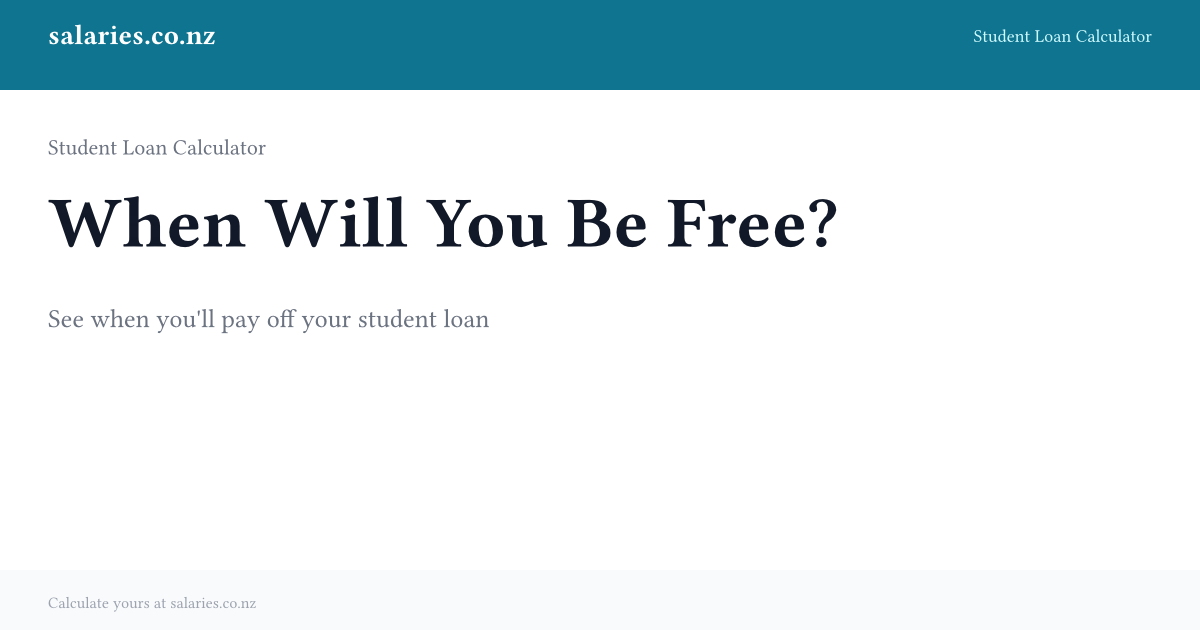 Student Loan Calculator - Repayment Timeline | Salaries.co.nz